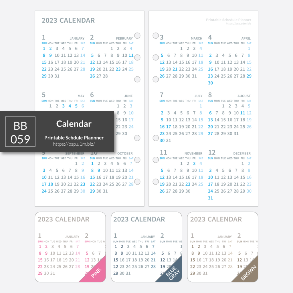 BB_024 Yearly Schedule Calendar | Printable Schedule Planner