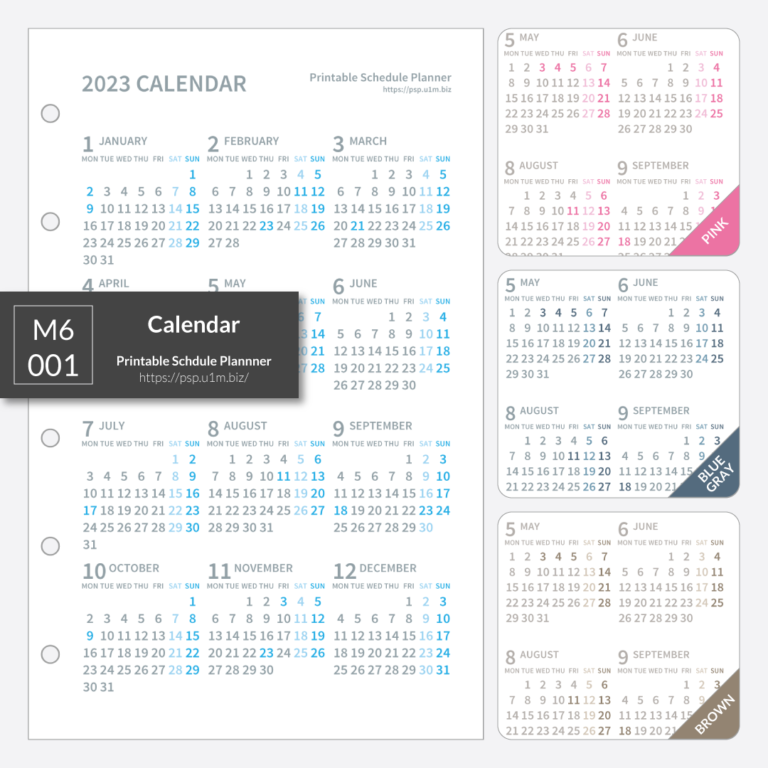 M6_001 Calendar | Printable Schedule Planner