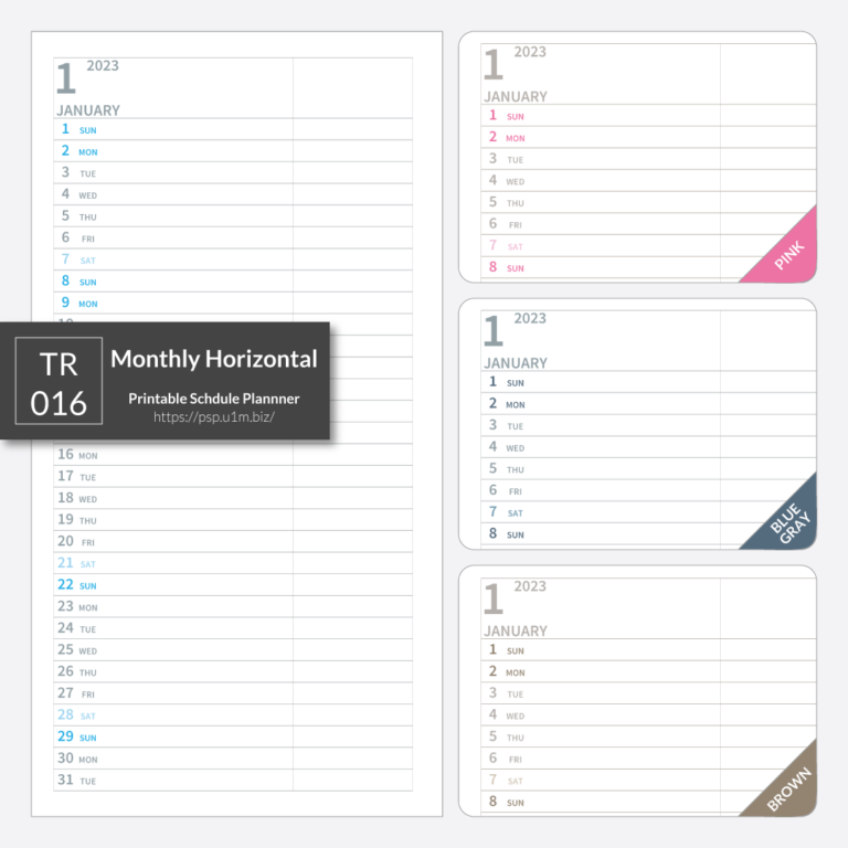 TR_011 Monthly Box Planner | Printable Schedule Planner
