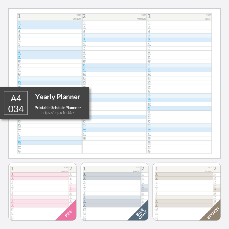 Yearly | Printable Schedule Planner