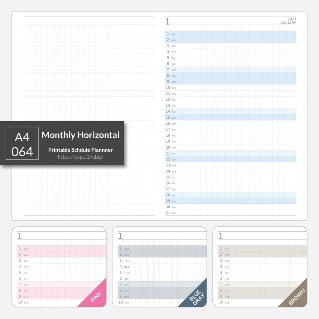 A4_001 Calendar | Printable Schedule Planner