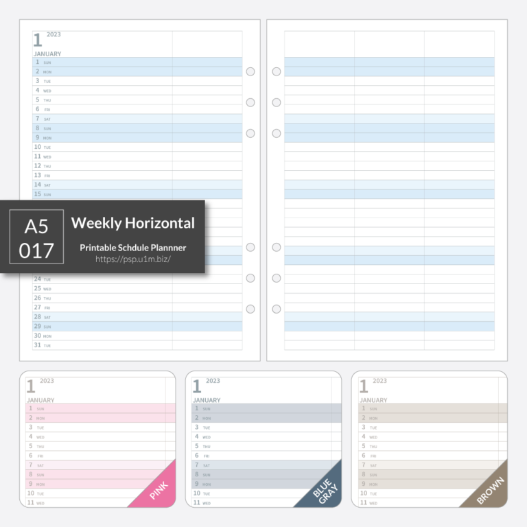 A5_205 Weekly Vertical Planner | Printable Schedule Planner